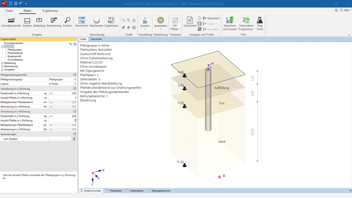 Programm für Pfahlgründung - Computer Spezial